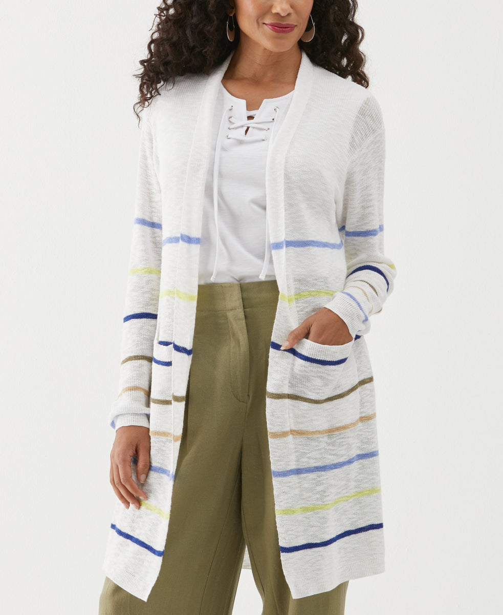 Women's Organic Cotton-Linen Blend Cardigan | Rafaella