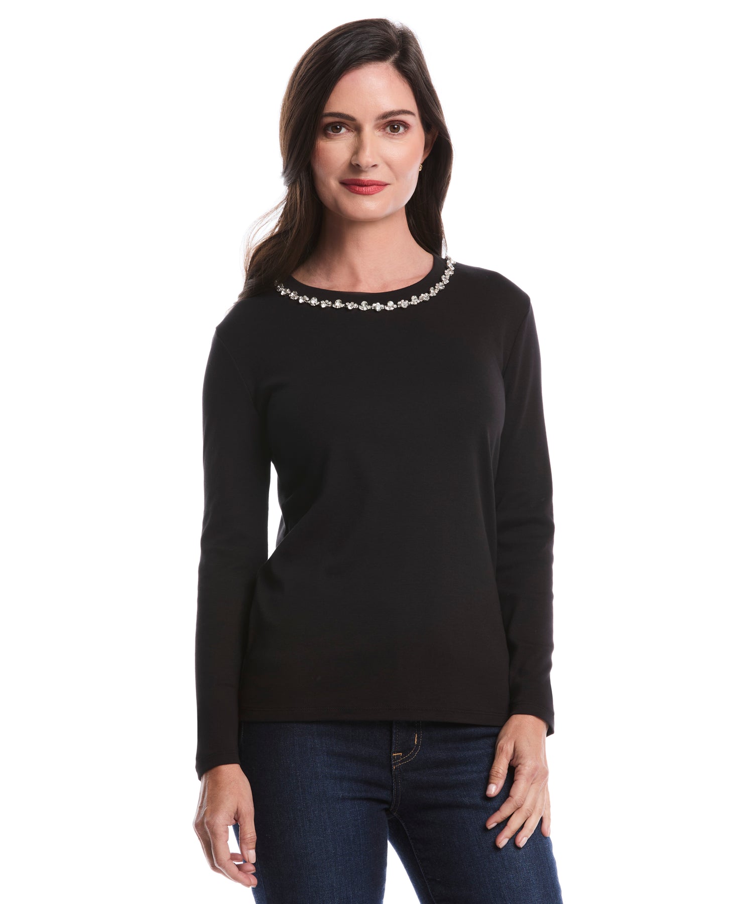 Embellished Neck Top – Rafaella