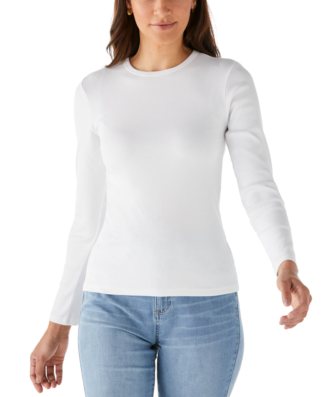 Women's Modern Fit Ribbed Crew Neck Tee – Rafaella